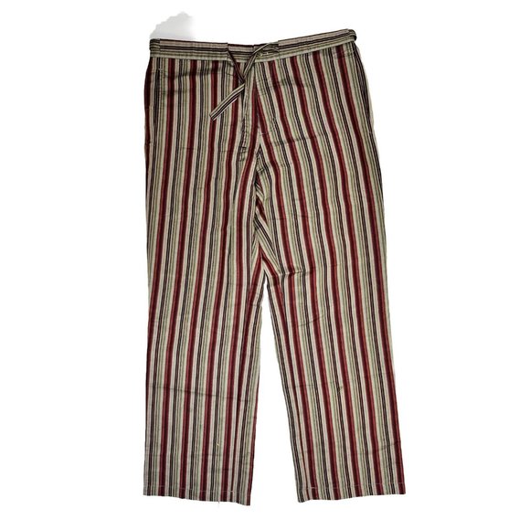 Vintage | Pants & Jumpsuits | Vintage Linen Silk Rainbow Stripe Wide ...